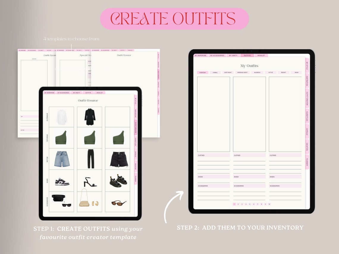 Digital Wardrobe Planner Capsule Wardrobe Digital Planner Aesthetic ...