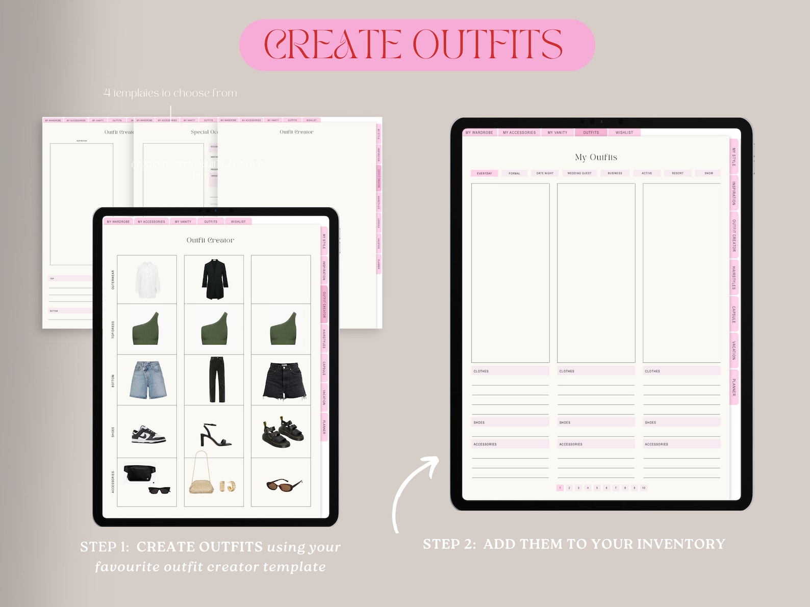Digital Wardrobe Planner Capsule Wardrobe Digital Planner Aesthetic ...