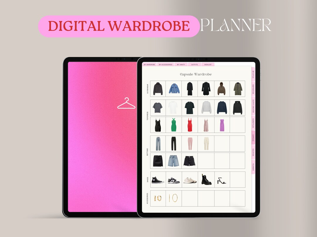 Digital Wardrobe Planner Capsule Wardrobe Digital Digital Planner ...