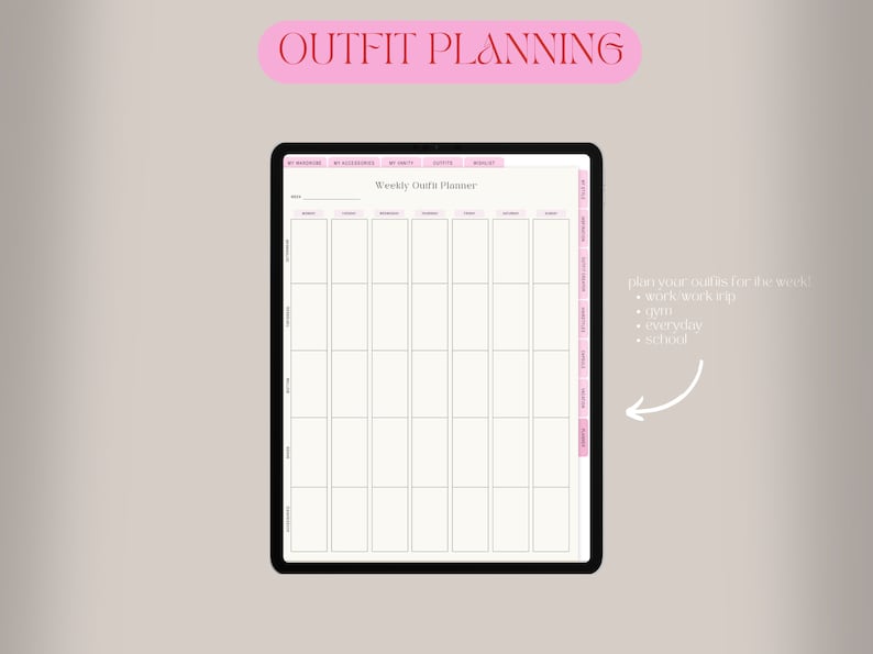 Digital Wardrobe Planner Capsule Wardrobe Digital Planner Aesthetic ...