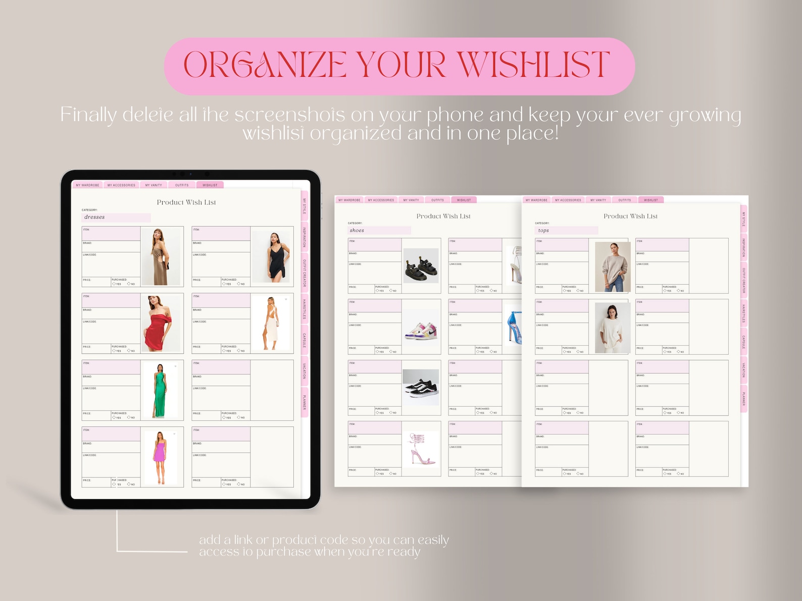Digital Wardrobe Planner Capsule Wardrobe Digital Planner Aesthetic ...