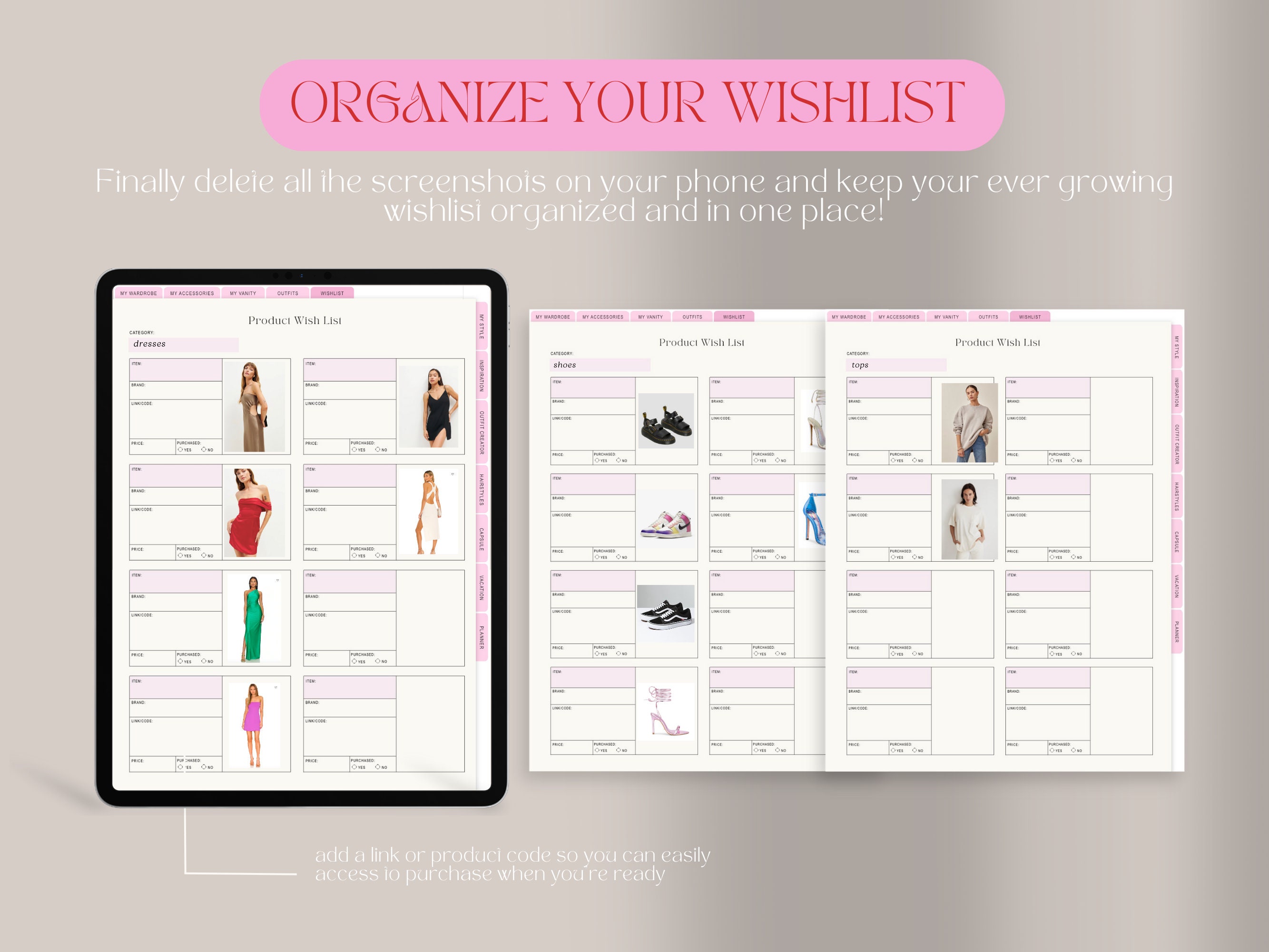 Digital Wardrobe Planner Capsule Wardrobe Digital Planner Aesthetic ...