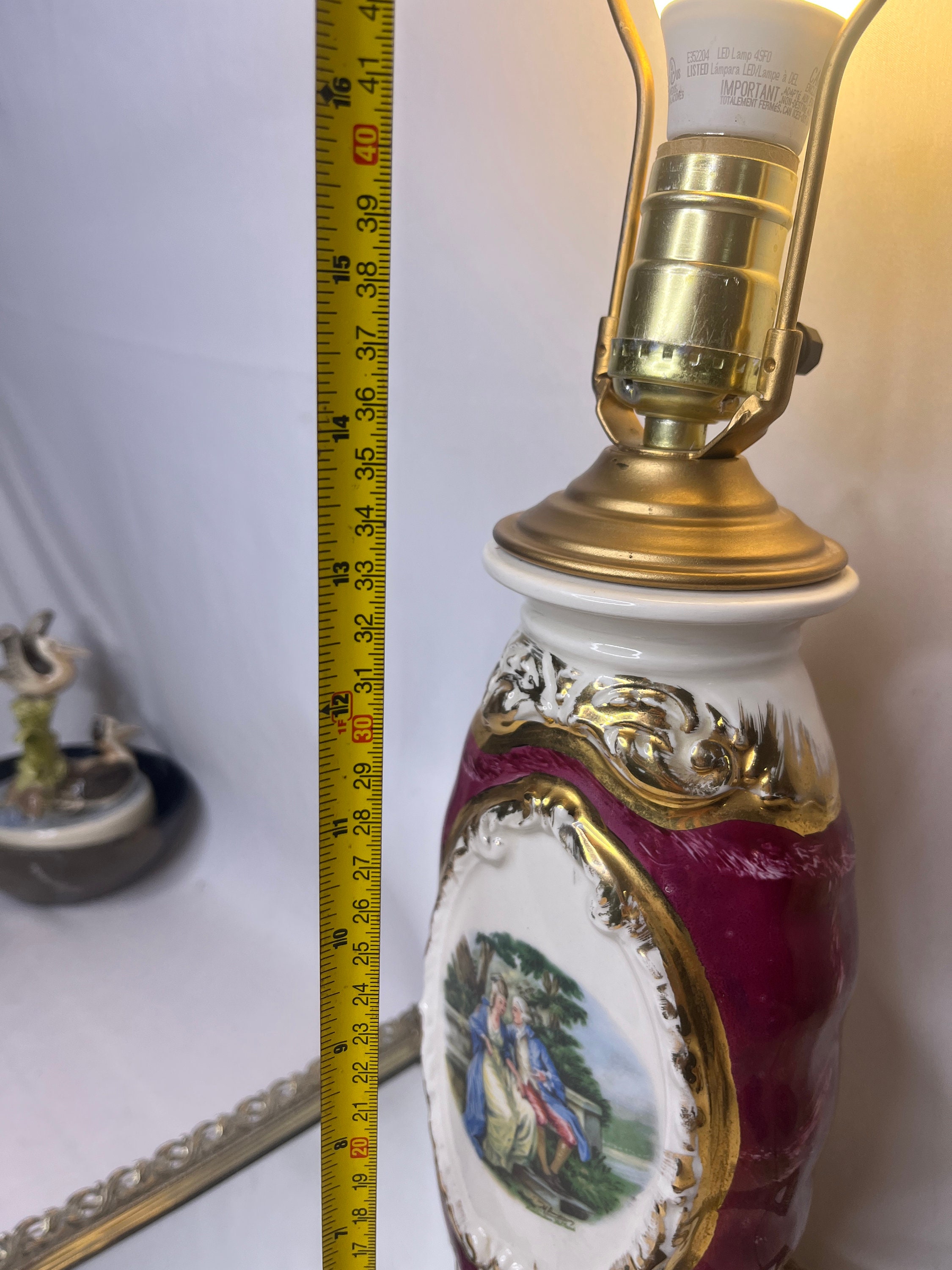 Beautiful Antique 1930s/1940s Hand Painted Gilded Lamp - Etsy