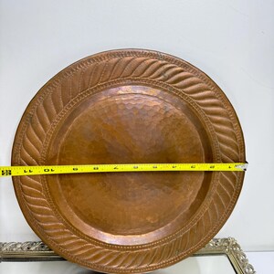 Large Round Copper Serving Tray - Vintage Plant or Drink Tray ...