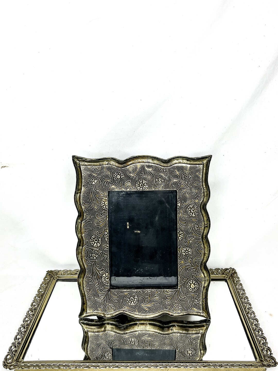 Unique Vintage India Metal Frame With Floral Design - Etsy