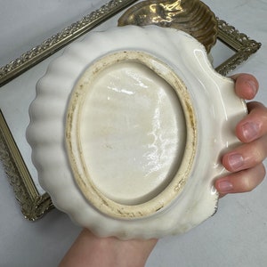 Set of Stunning Gold and Cream Vintage Ceramic Shell Decorative Dishes ...