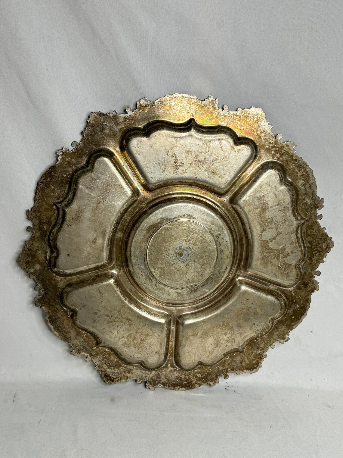 Antique Silver Plated Serving Tray Platter Ornate Rims - Etsy