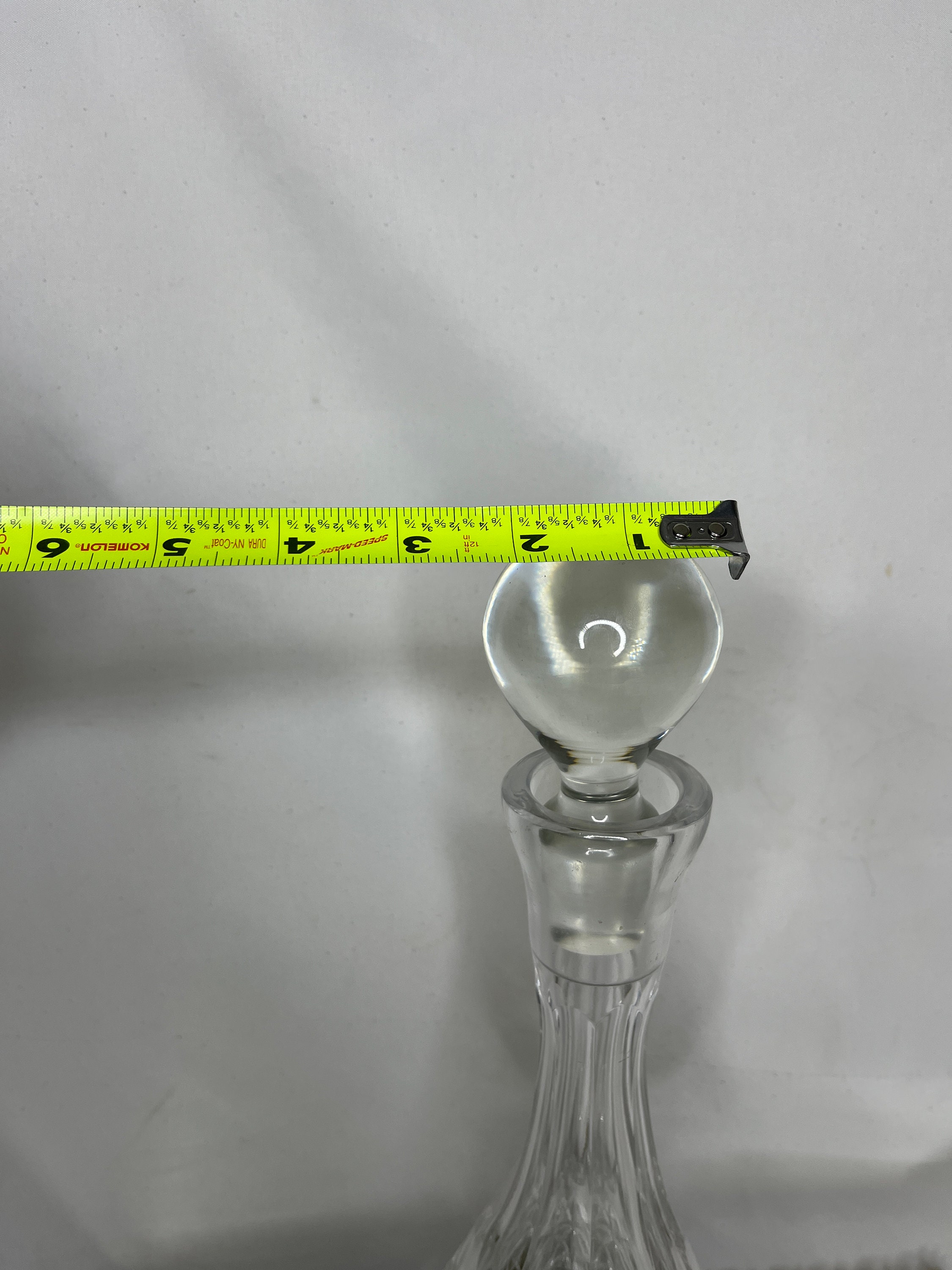 Vintage Tall Crystal Round Glass Decanter Barware - Etsy