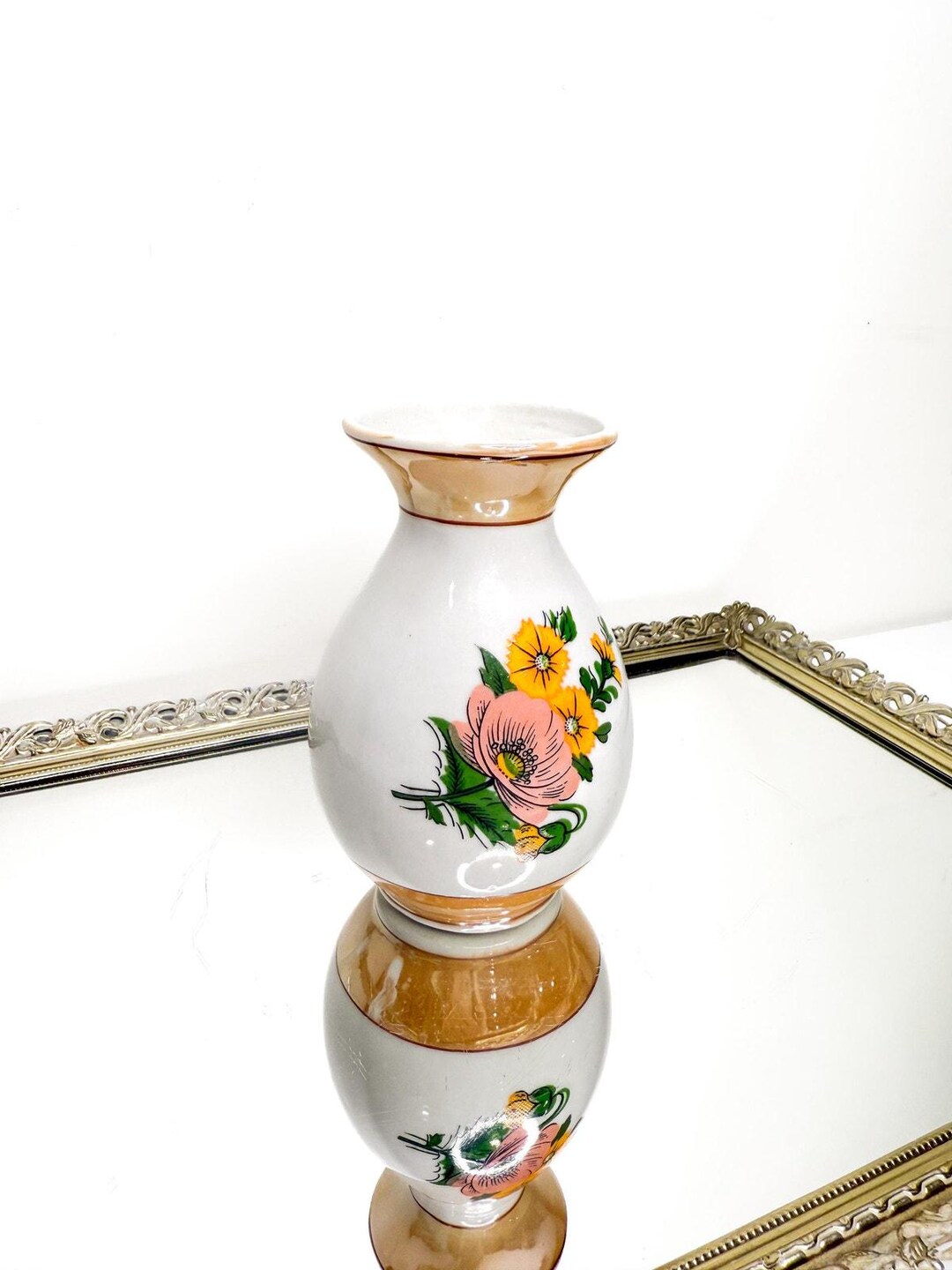 Vintage Floral Rose Made in Brazil Art Vase... Kitsch. Home. Decor ...