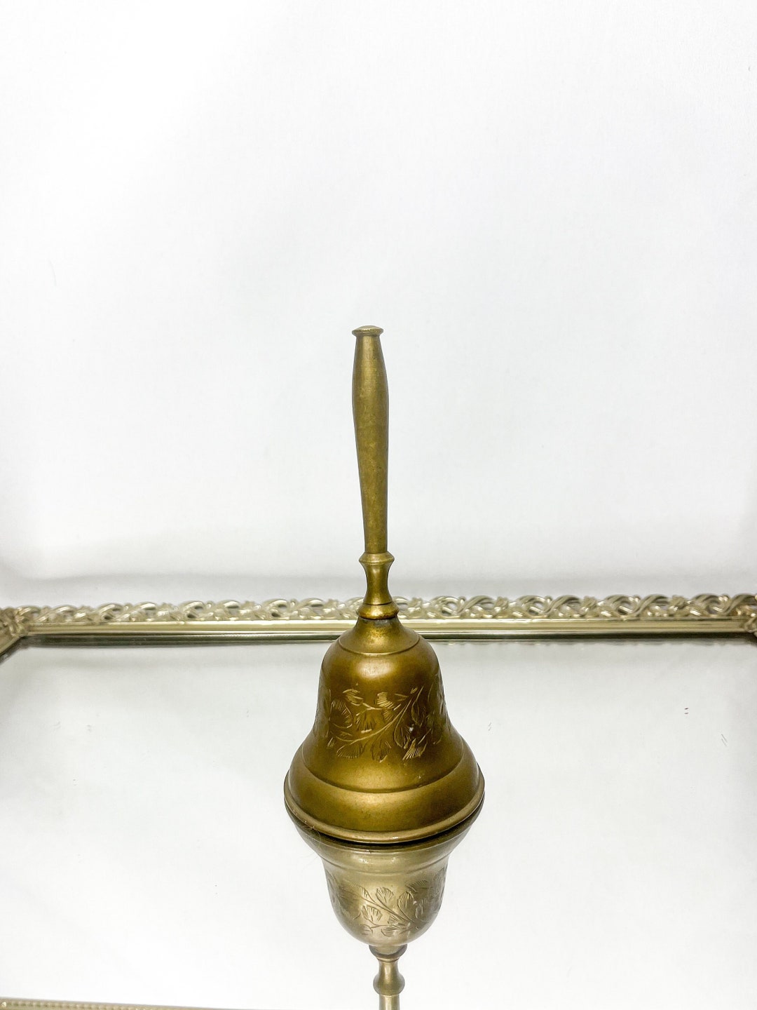 Vintage Floral Etched Design Solid Brass Bell Made in India - Etsy