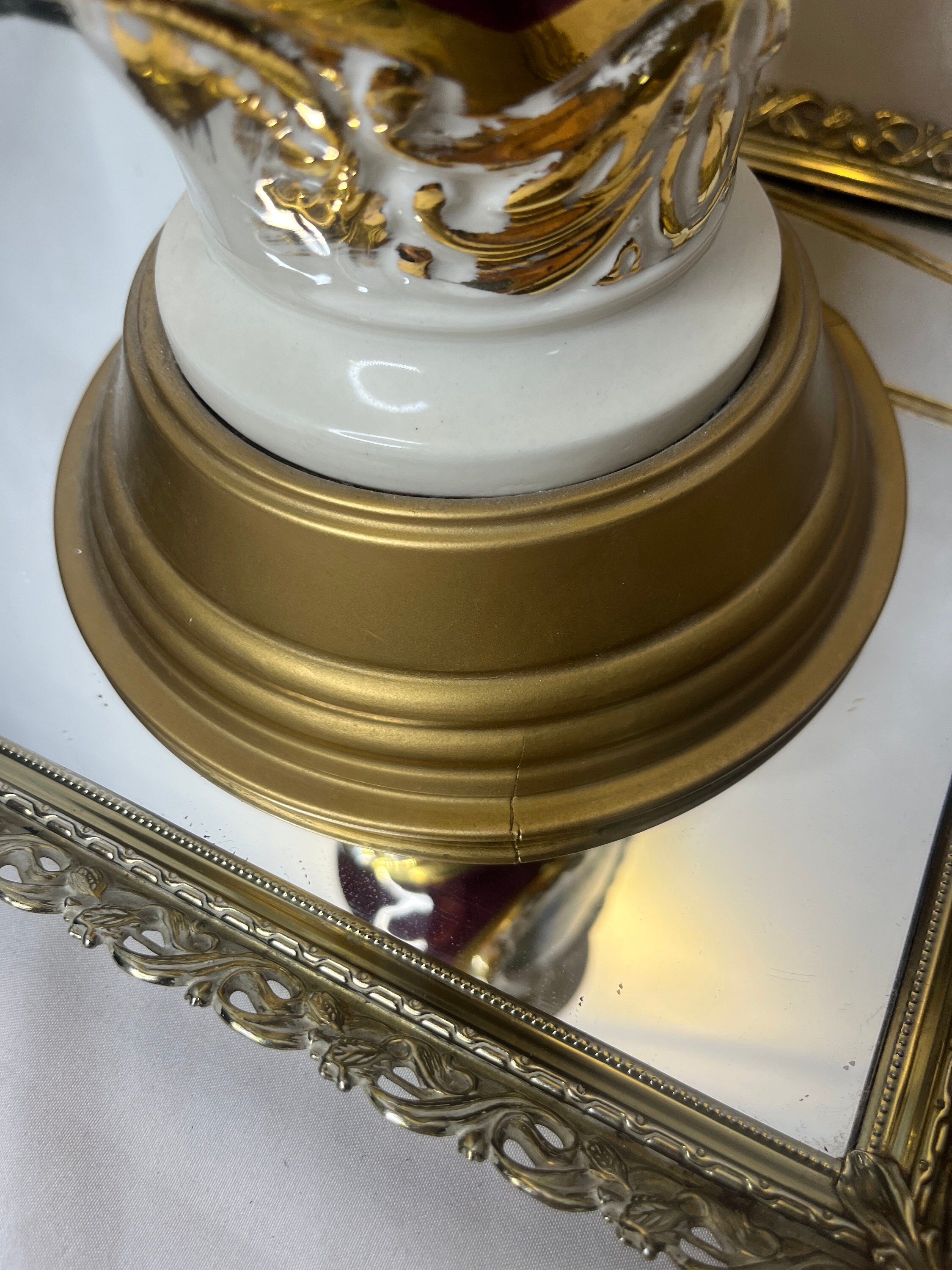 Beautiful Antique 1930s/1940s Hand Painted Gilded Lamp - Etsy