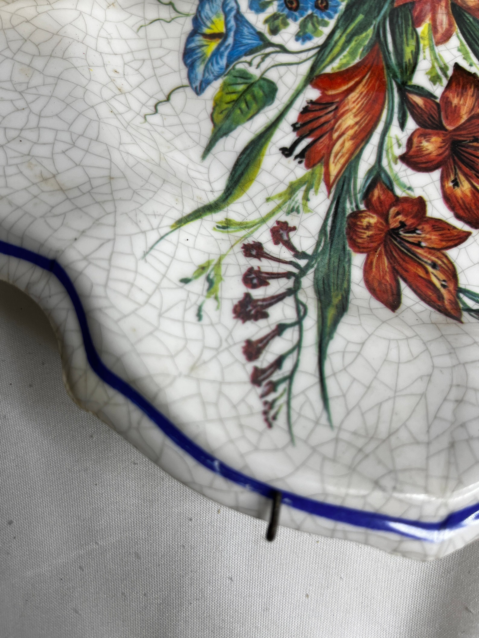 Set of Two Vintage Lami Italy Melamine Colorful Flowers 11 Scalloped ...