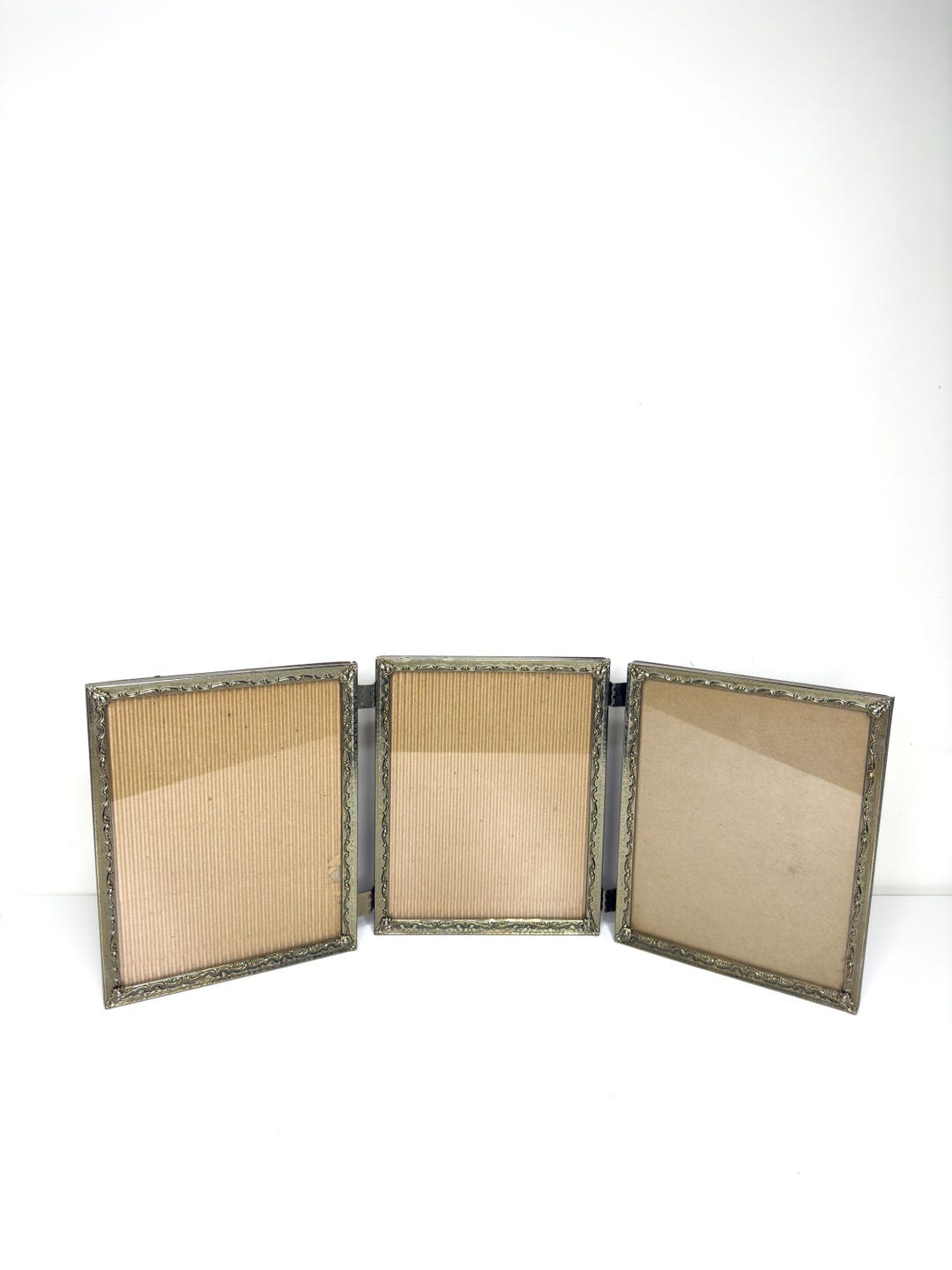 Vintage Hinged Picture Frame / Tryptic 3 Photo Frame / Ornate 3 Tier ...