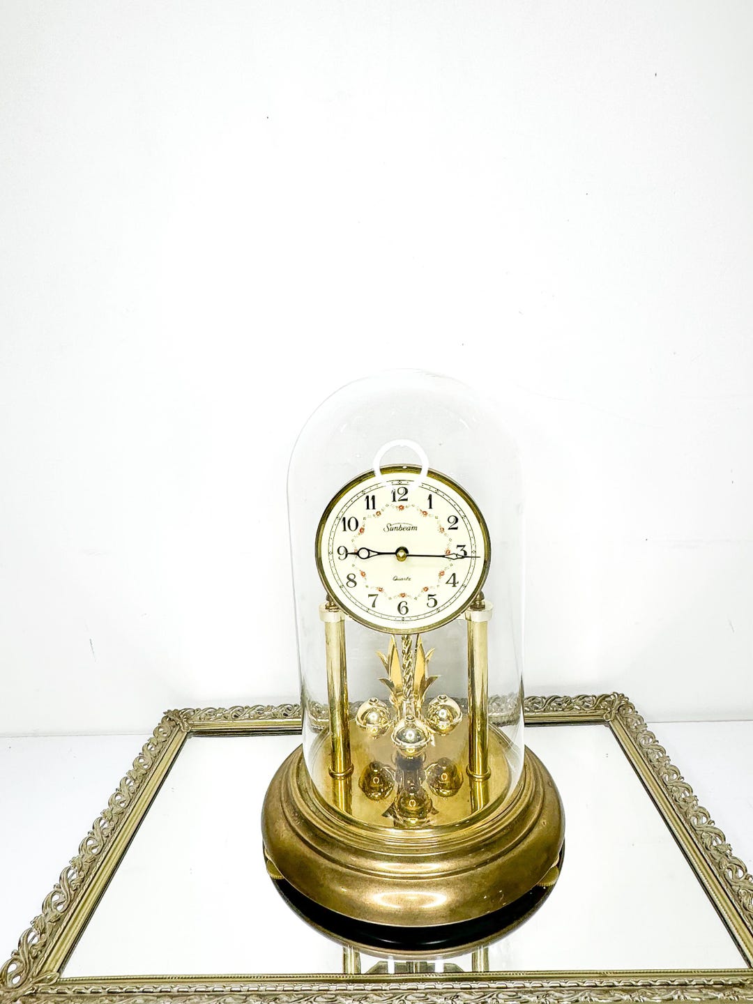 Vintage Sunbean German Glass Dome Clock, Mantel Clock Made in Germany ...