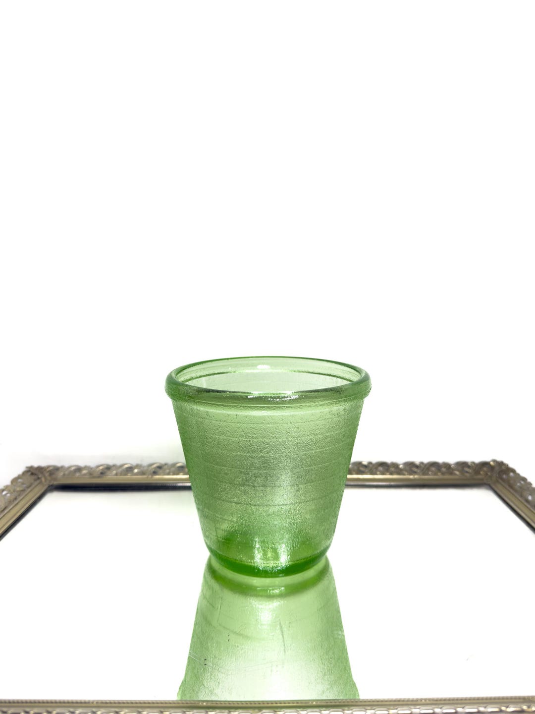 Vintage Uranium Glass Bowl Container Vaseline Green Retro Kitchen ...