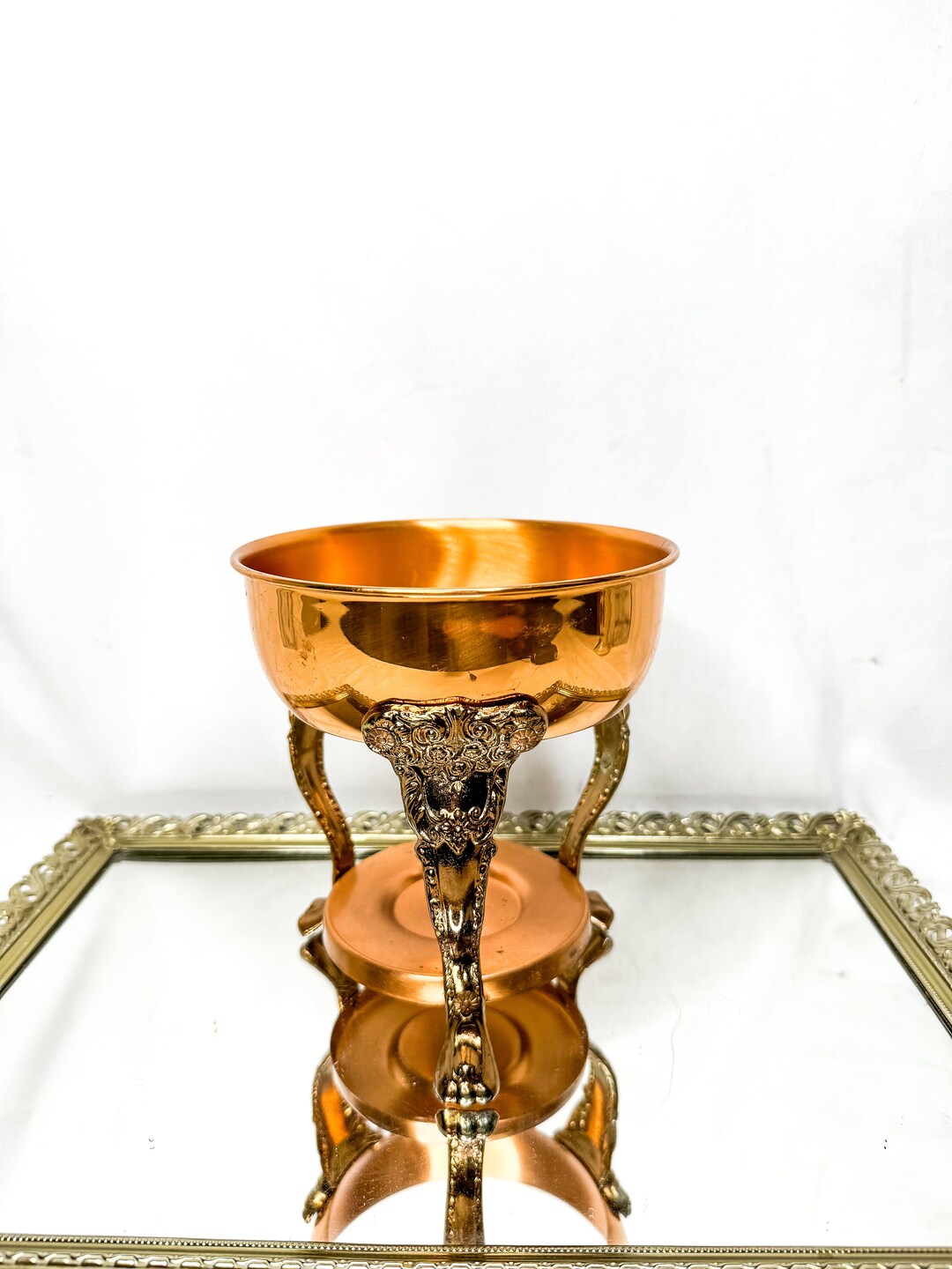 Copper and Brass Ornate Planter Pedestal Holder - Etsy