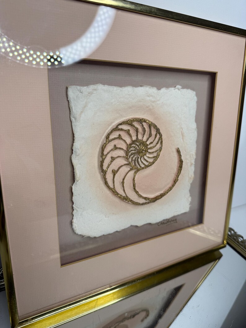 Vintage Gold Metal Framed Shell Paper Mache Art 3D Signed, Coastal Wall ...
