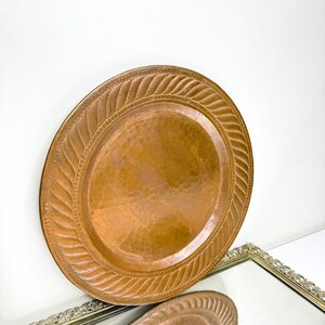 Large Round Copper Serving Tray - Vintage Plant or Drink Tray ...