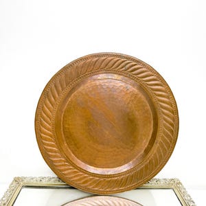 Large Round Copper Serving Tray - Vintage Plant or Drink Tray ...