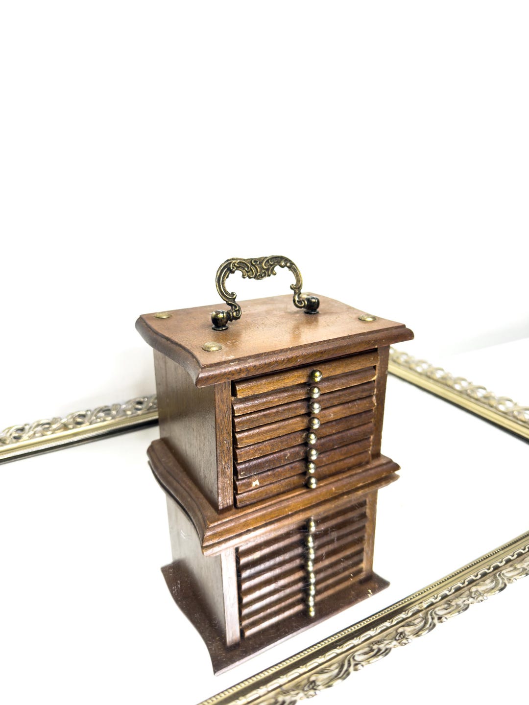 MCM Wood Coaster Drawer Box Set Vintage Coaster Set - Etsy