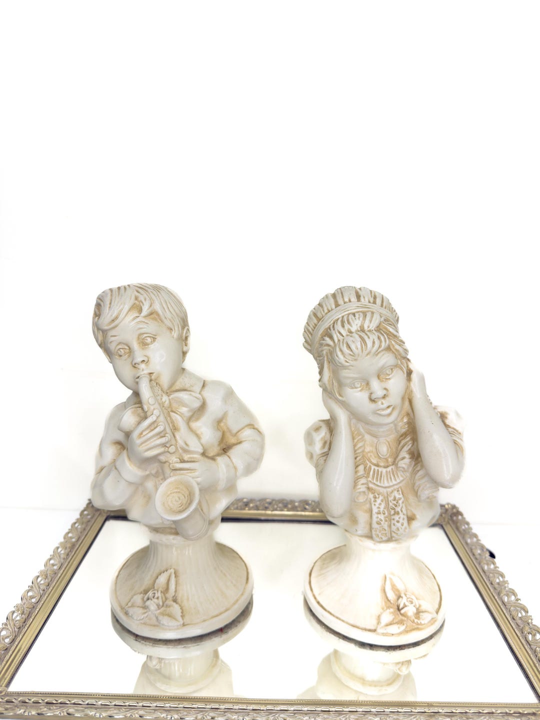 Pair of Girl and Boy Statues Signed J. Kendrick-universal Statuary Corp ...