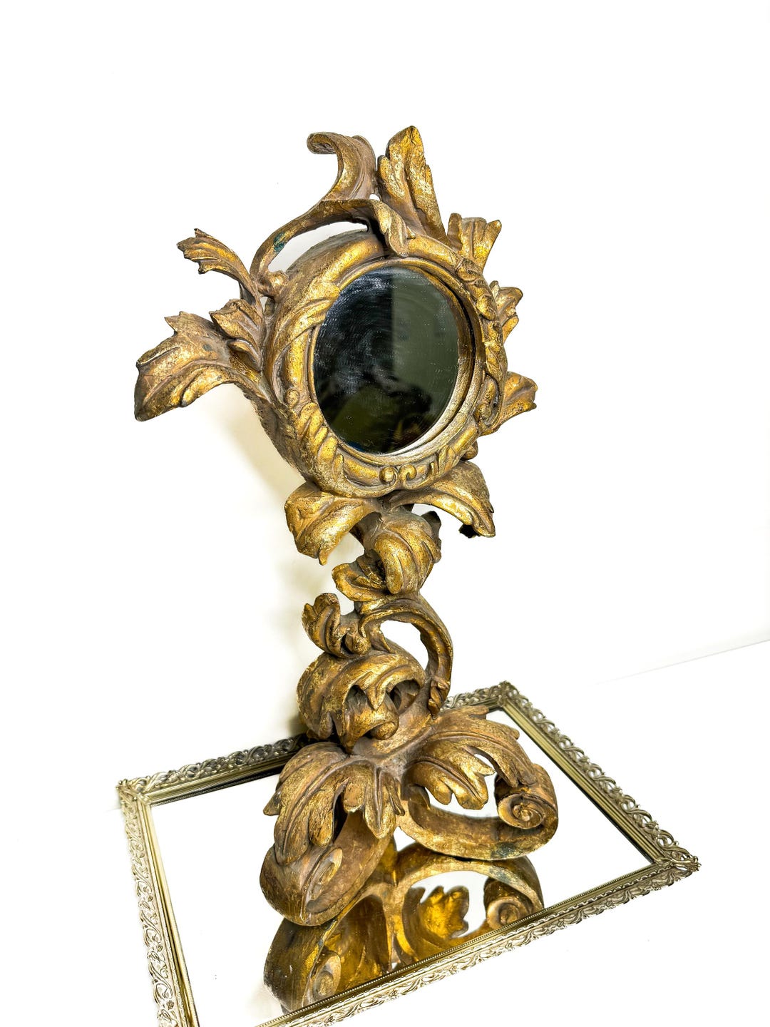 Rare Vintage Art Nouveau Ornate Gilt Gold Table Mirror - Etsy
