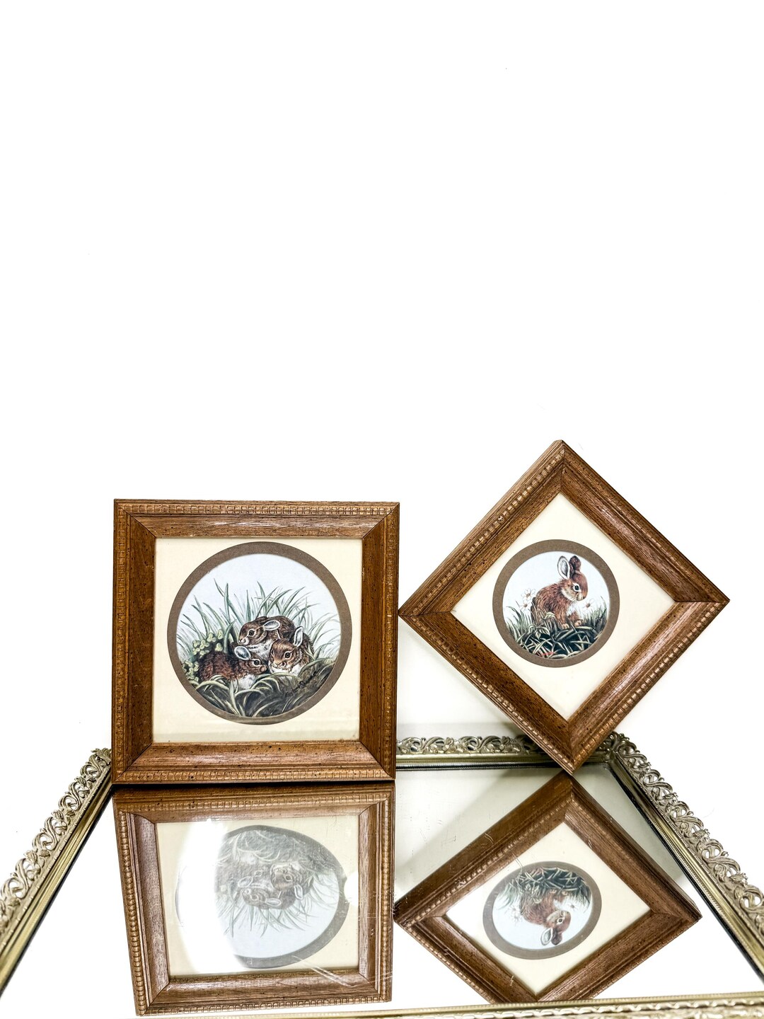 Set of Vintage Framed Bunny Rabbit Lithograph Print by Kay Shannon ...