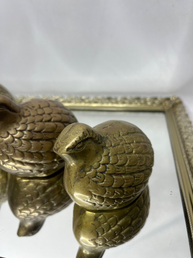 Vintage Korean Brass Partridge or Quail Figures Set of Four - Etsy