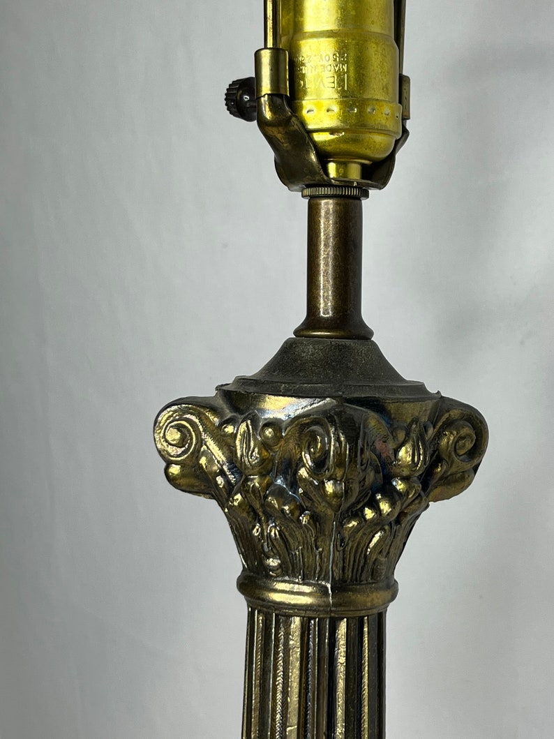 Antique Victorian Cast Metal Empire Pillar Lamp With Figural Cherub ...