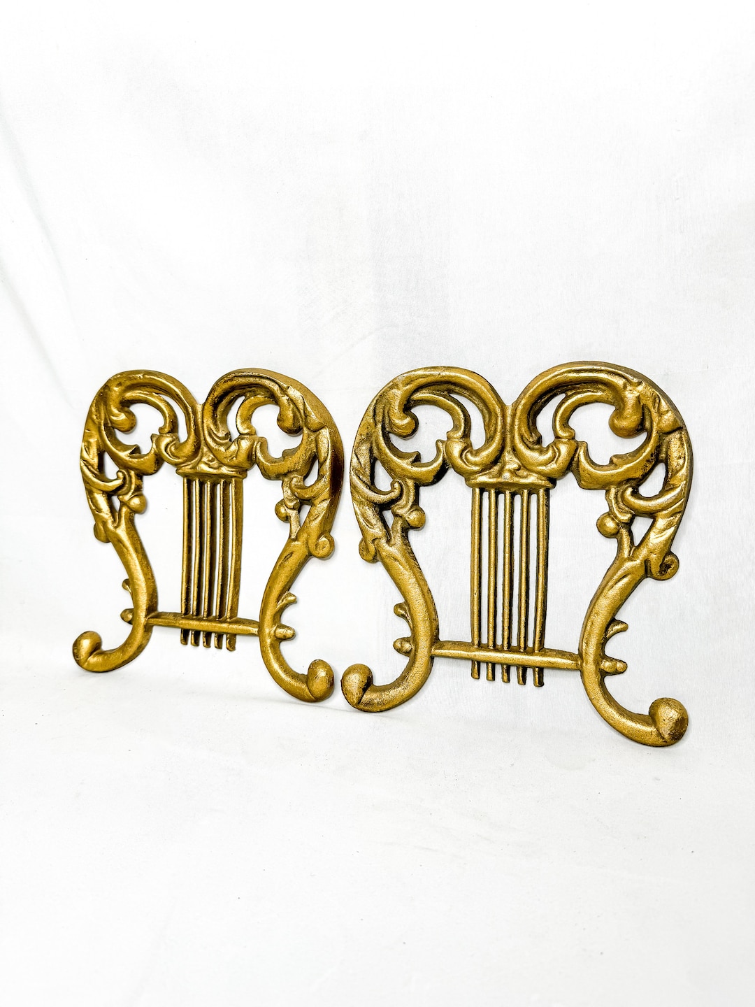 Vintage Metal Lyre Harp/ Musical Instrument Wall Decor/hoda/ Antiqued ...