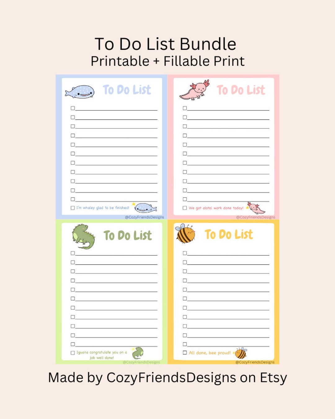 Digital Task Manager Template Set - Etsy