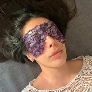 Amethyst Eye Mask, Natural Stone, Healing Crystal, Gift for Her, Gift ...