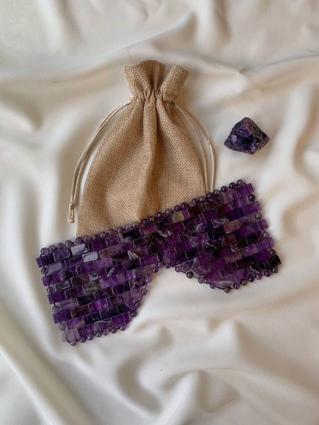 Amethyst Eye Mask, Natural Stone, Healing Crystal, Gift for Her, Gift ...