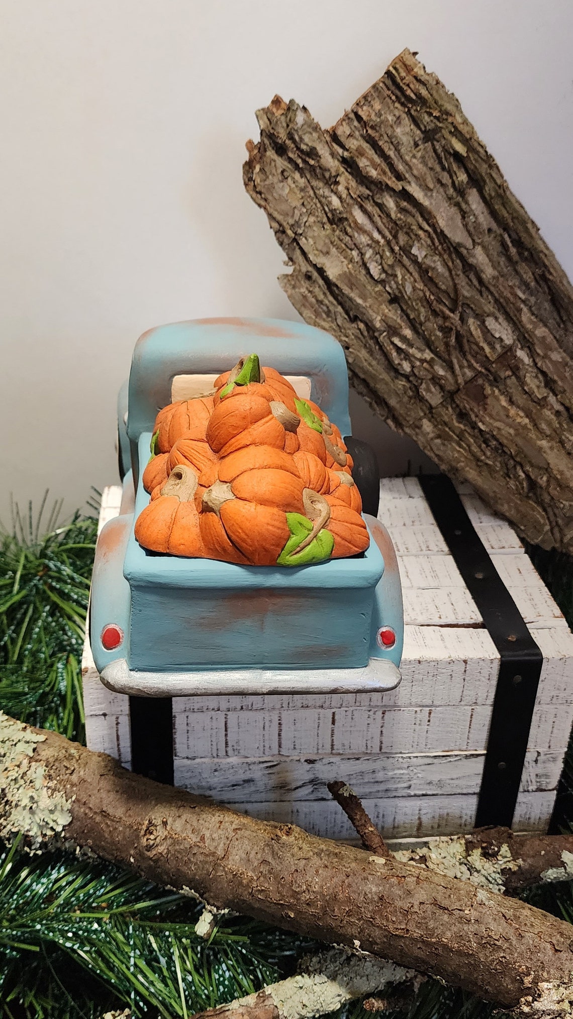Handpainted Fall Harvest Truck. Clay Magic Truck With Pumpkin Insert ...