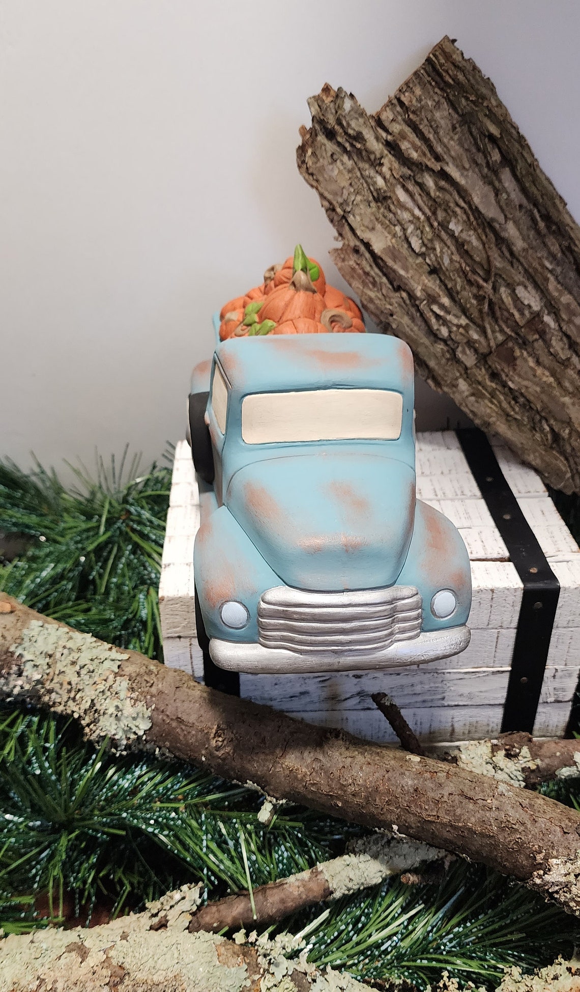 Handpainted Fall Harvest Truck. Clay Magic Truck With Pumpkin Insert ...