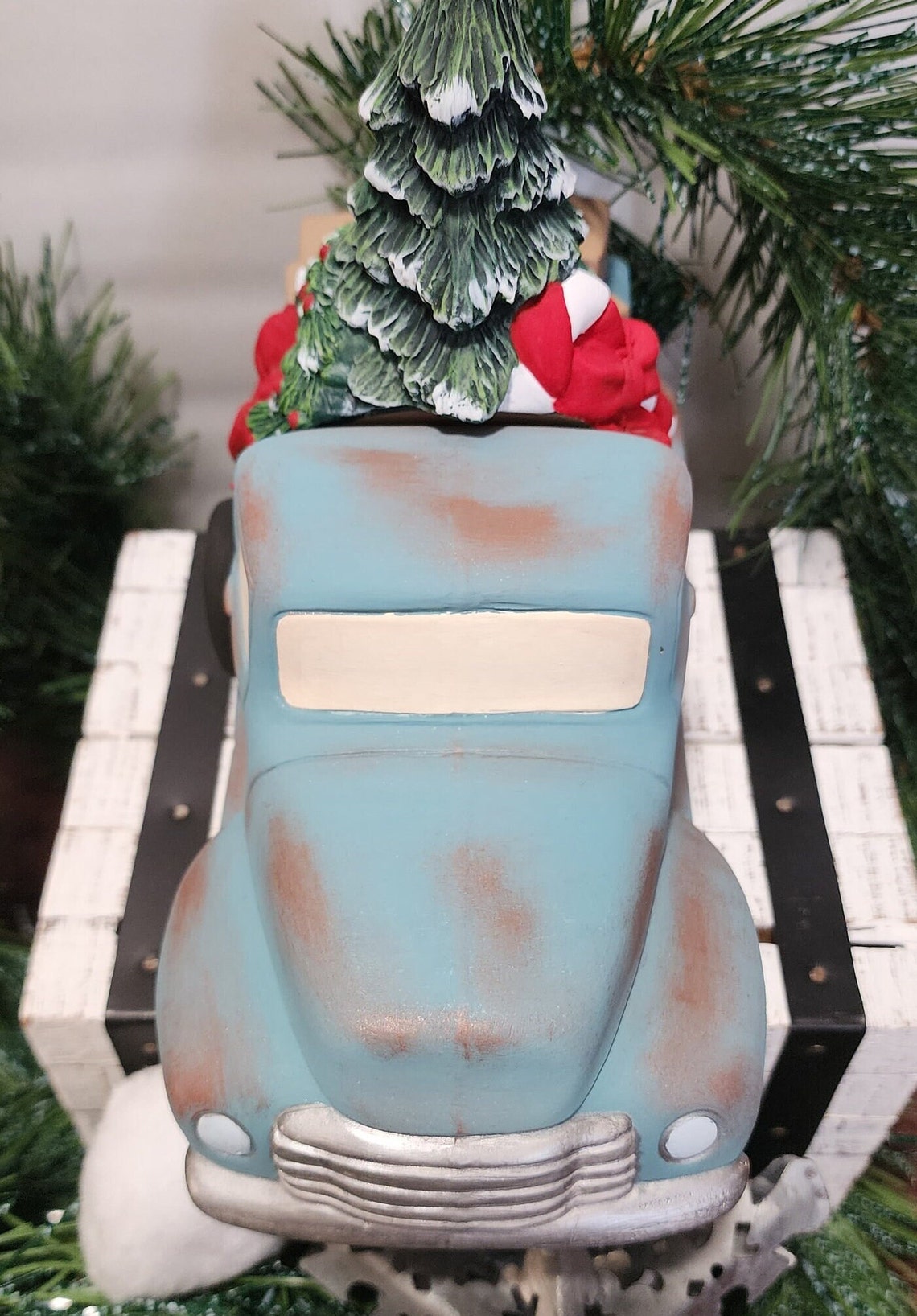 Christmas Truck. Clay Magic Truck With Christmas Tree Insert. Ceramic ...