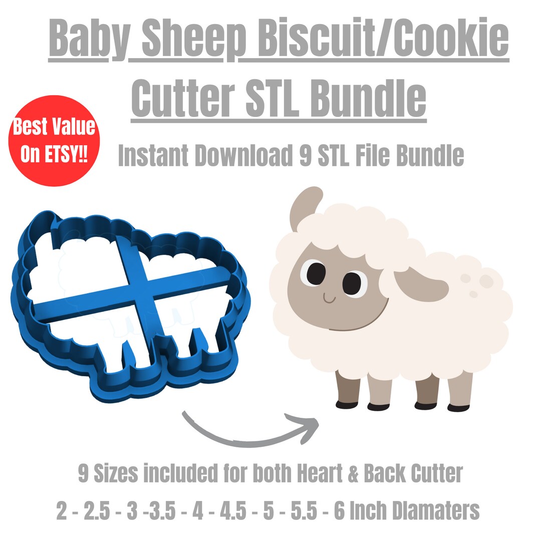 Baby Sheep Outline Biscuit/cookie/icing/clay/play Doh Cutter 3D ...