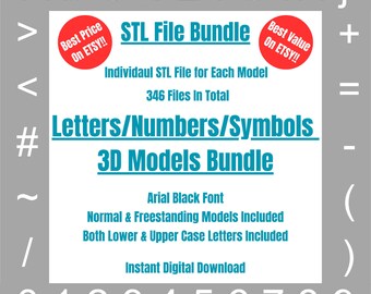 3D Letters Full Alphabet A-Z Arial Black Font 3D Printing STL 208 Files ...