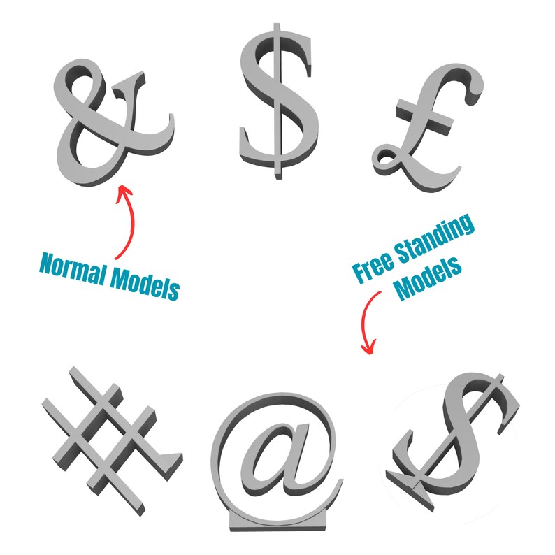 3D Symbol's Set Times New Roman Font 3D Printing STL 98 Files Bundle ...