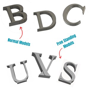 3D Letters Full Alphabet A-Z Times New Roman Font 3D Printing STL 208 ...