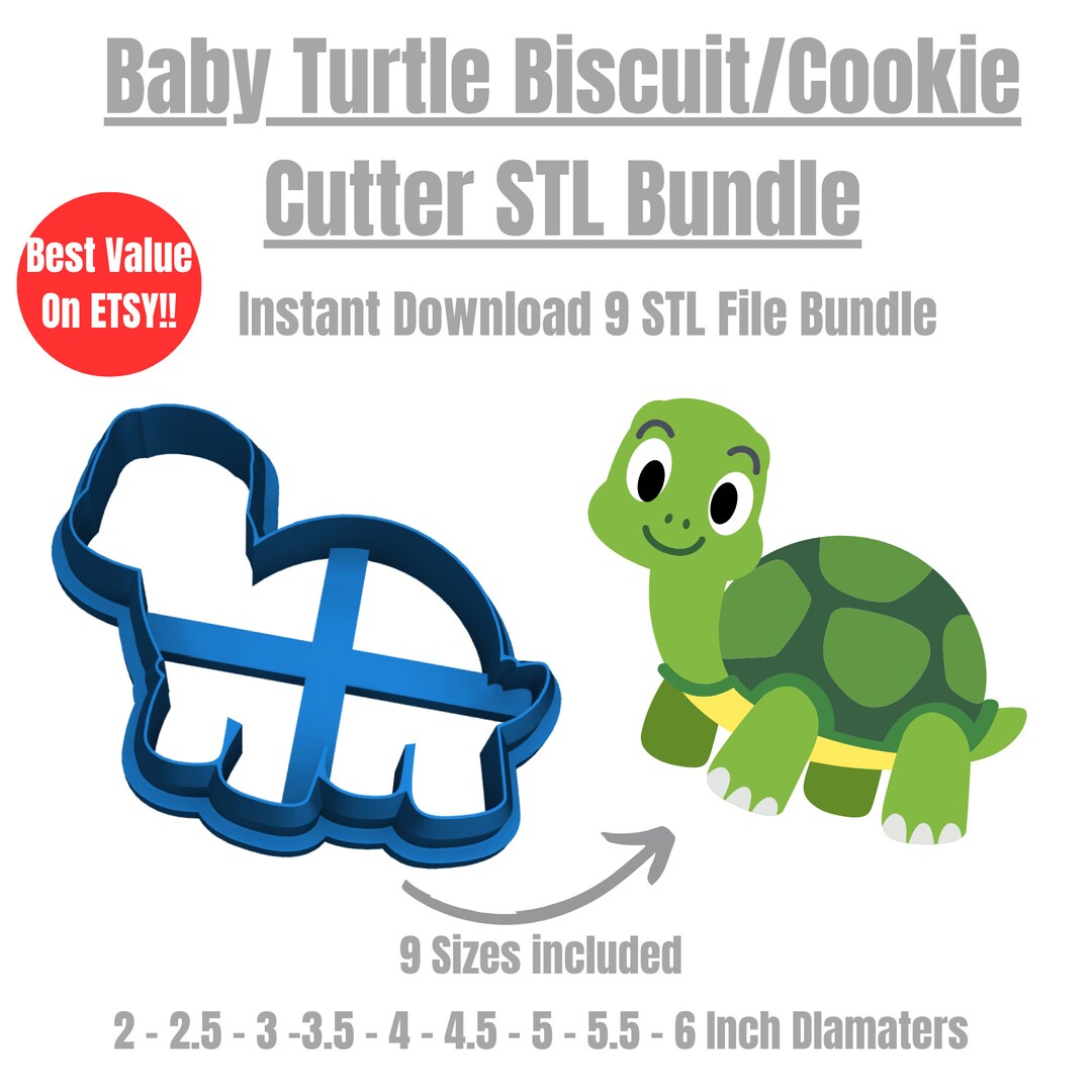 Baby Turtle Outline Biscuit/cookie/icing/clay/play Doh Cutter 3D ...