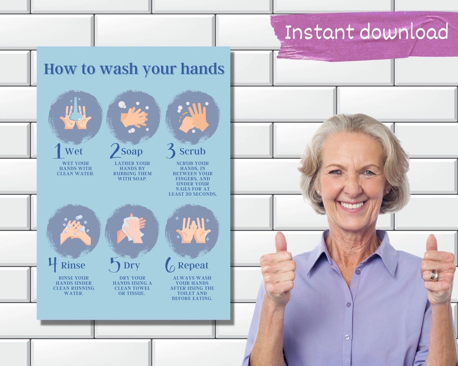 Handwashing Sign, Handwashing Poster, Dementia Sign, Memory Aid ...