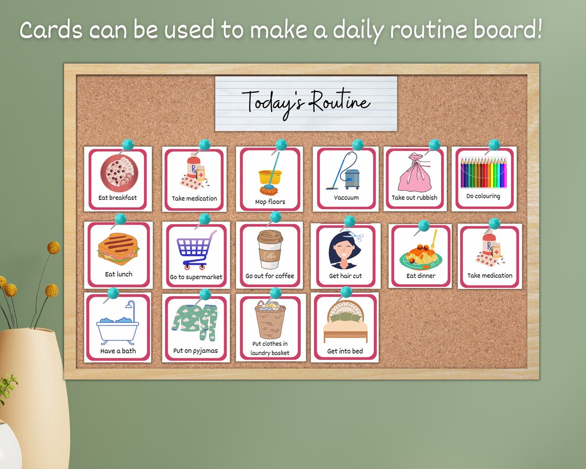 Custom Routine Cards for Memory Loss, Cognitive Decline Aid, Dementia ...