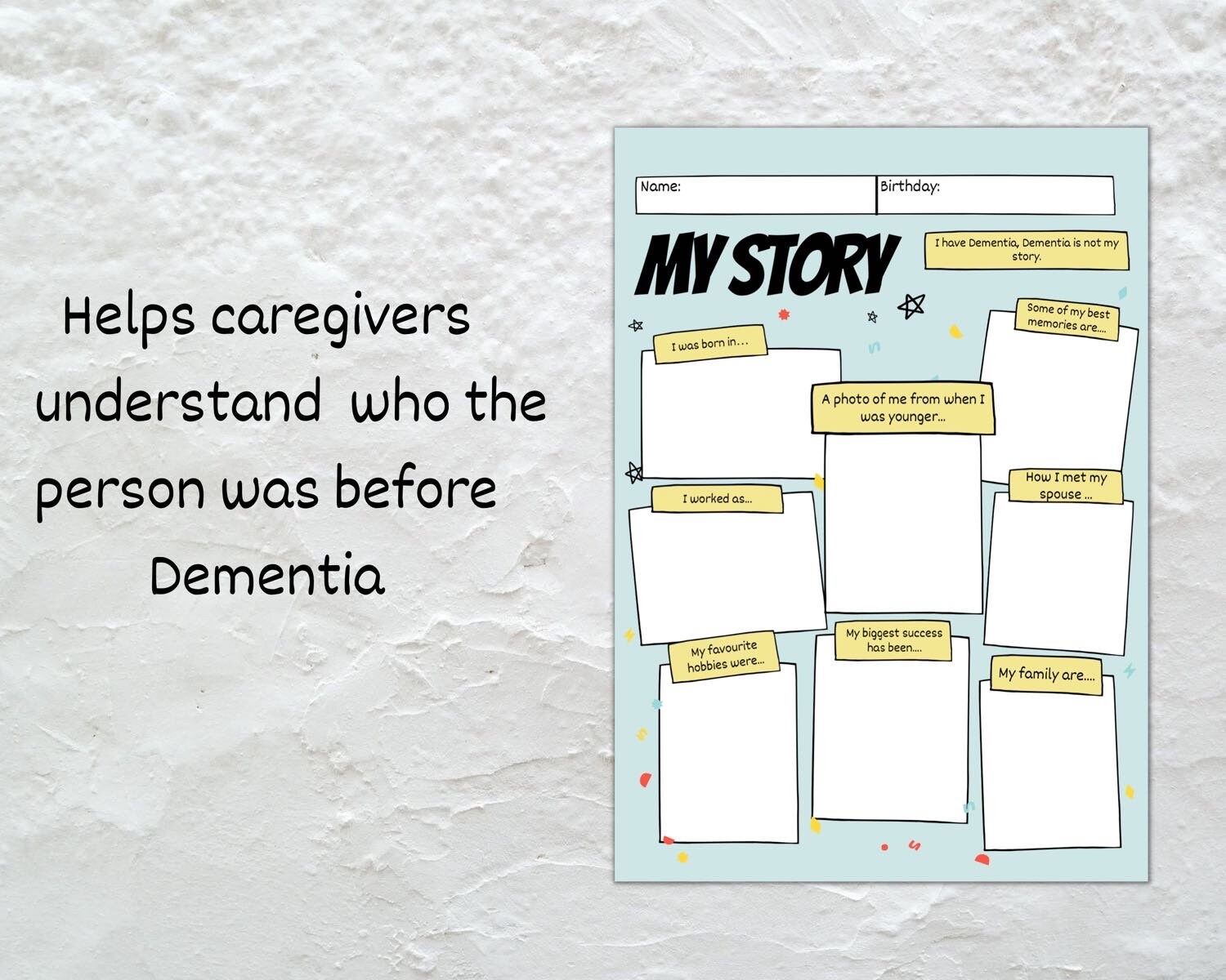 My Story, Dementia Sign, Alzheimers Activity, Dementia Aid, Care ...