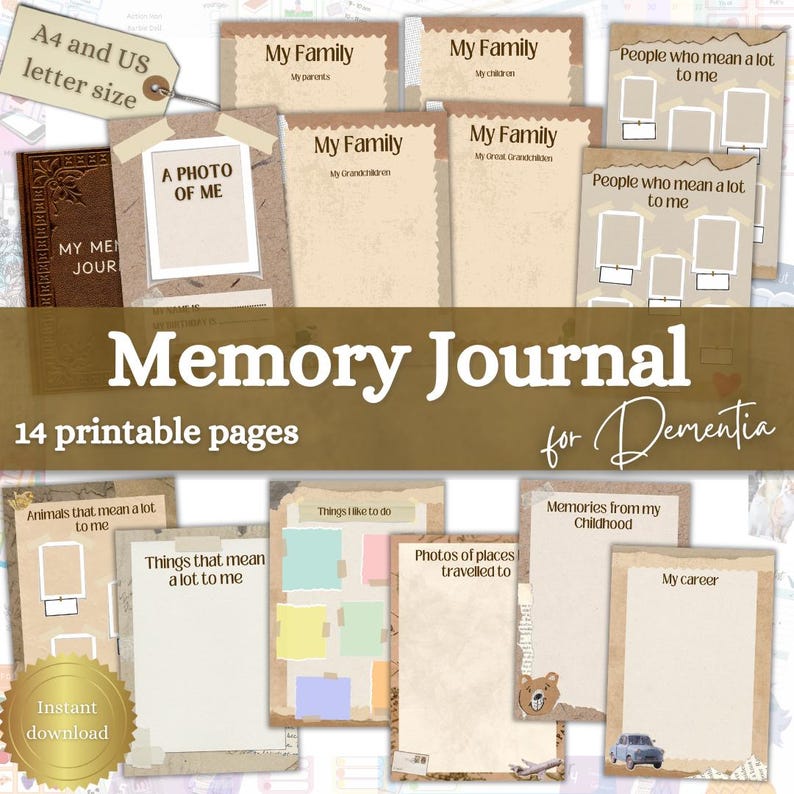 Memory Book for Dementia, Memory Journal, Dementia Aid, Life Story Book ...