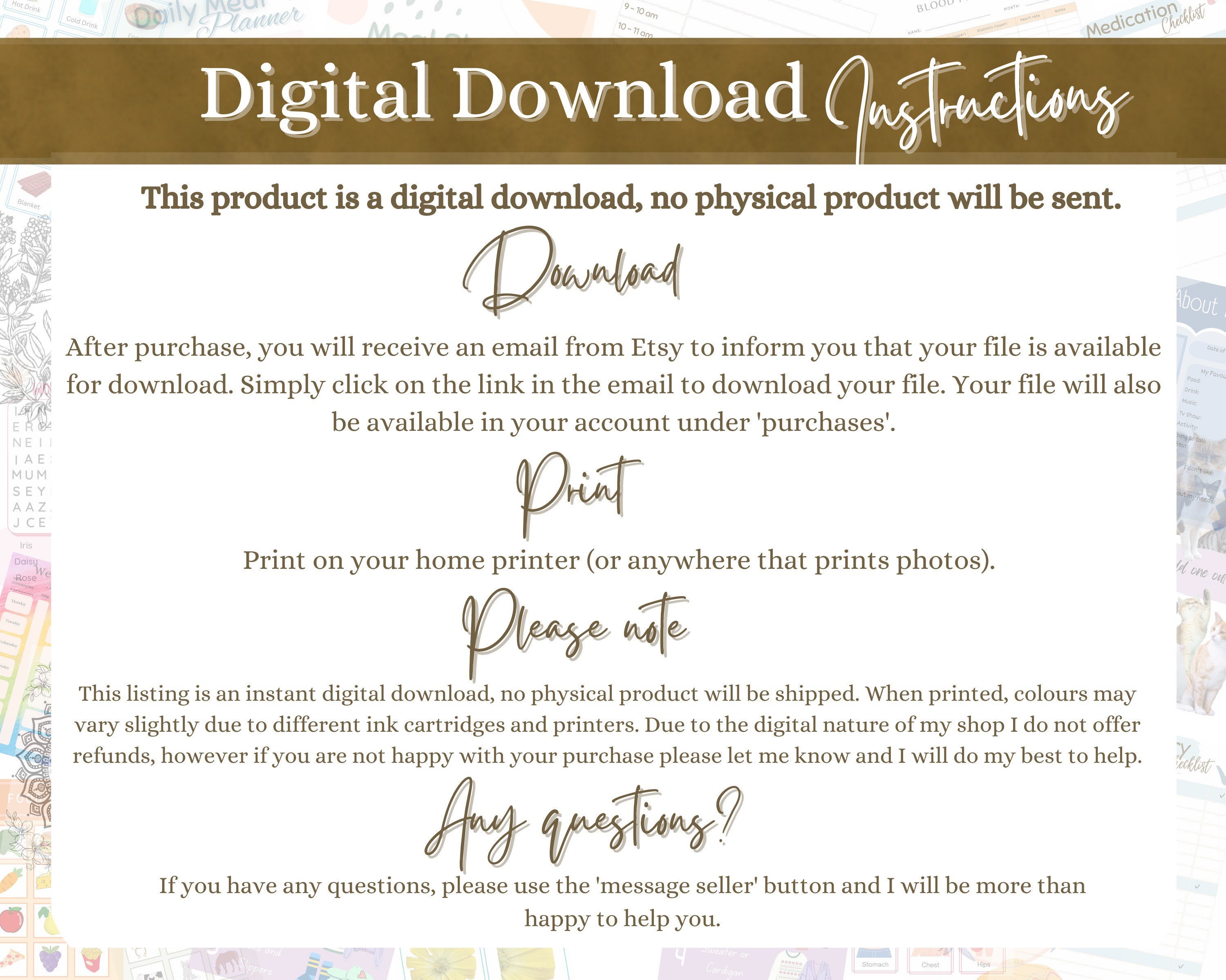 Weekly Planner for Dementia, Printable Dementia Aid, Alzheimer’s Help ...