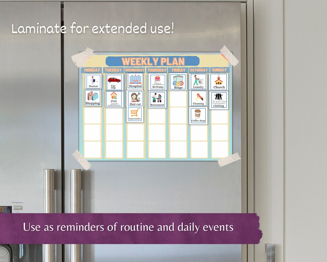 Weekly Planner for Dementia, Printable Dementia Aid, Alzheimer’s Help ...