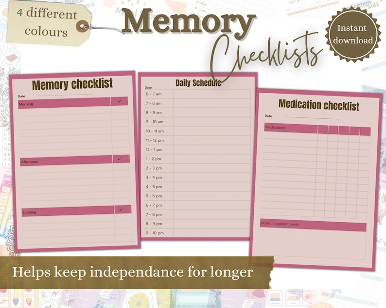 Memory Planner, Dementia Planner, Elderly Care Planner, Dementia Help ...