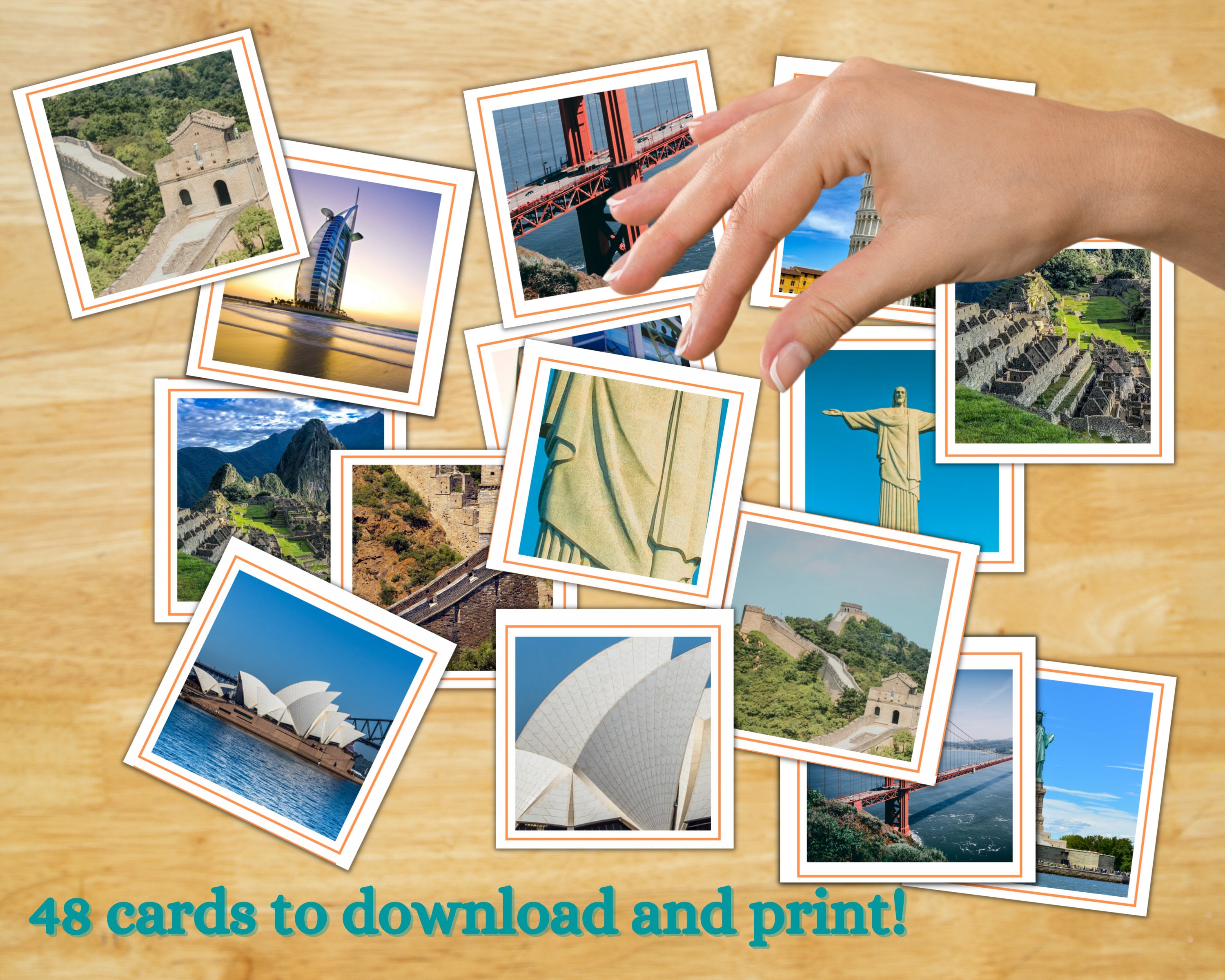 Famous Landmark Matching Game for Seniors, Sorting Activity, Care ...