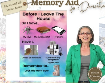 Dementia Aid Bundle, Dementia Sign, Wall Sign for Alzheimer’s, Dementia ...